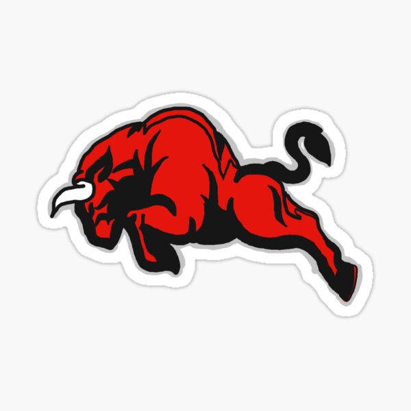 "Red Angry Bull" Sticker for Sale by hedgehog633 | Redbubble
