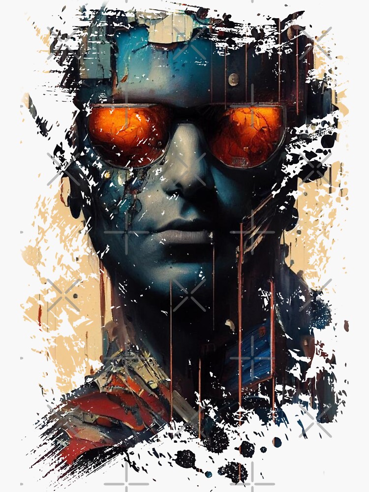 "Futuristic Enforcer" Sticker for Sale by mayza-shop | Redbubble