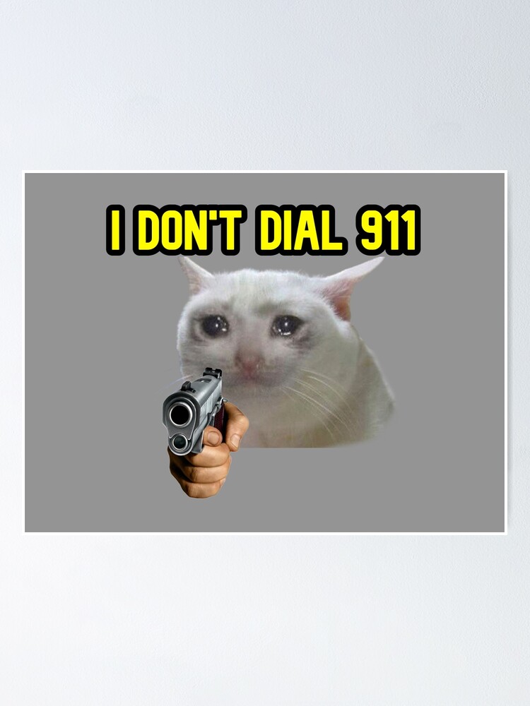 "I dont dial 911 | crying cat meme" Poster for Sale by M1lkslyvan ...
