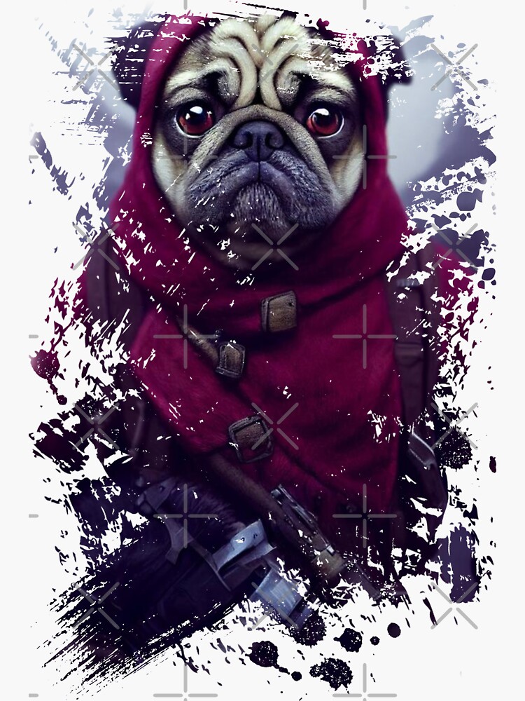 "pug soldier" Sticker for Sale by mayza-shop | Redbubble