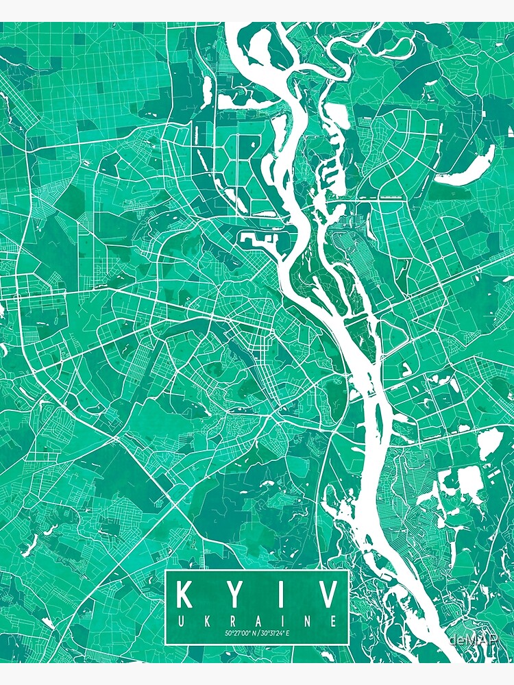 "Kyiv City Map of Ukraine - Watercolor" Poster for Sale by deMAP ...