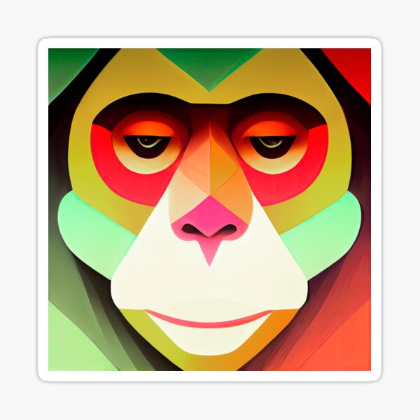 "Monkey face" Sticker for Sale by FlatLandPrints | Redbubble