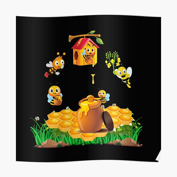 "Cute Bees" Poster for Sale by PlanetaDesign | Redbubble