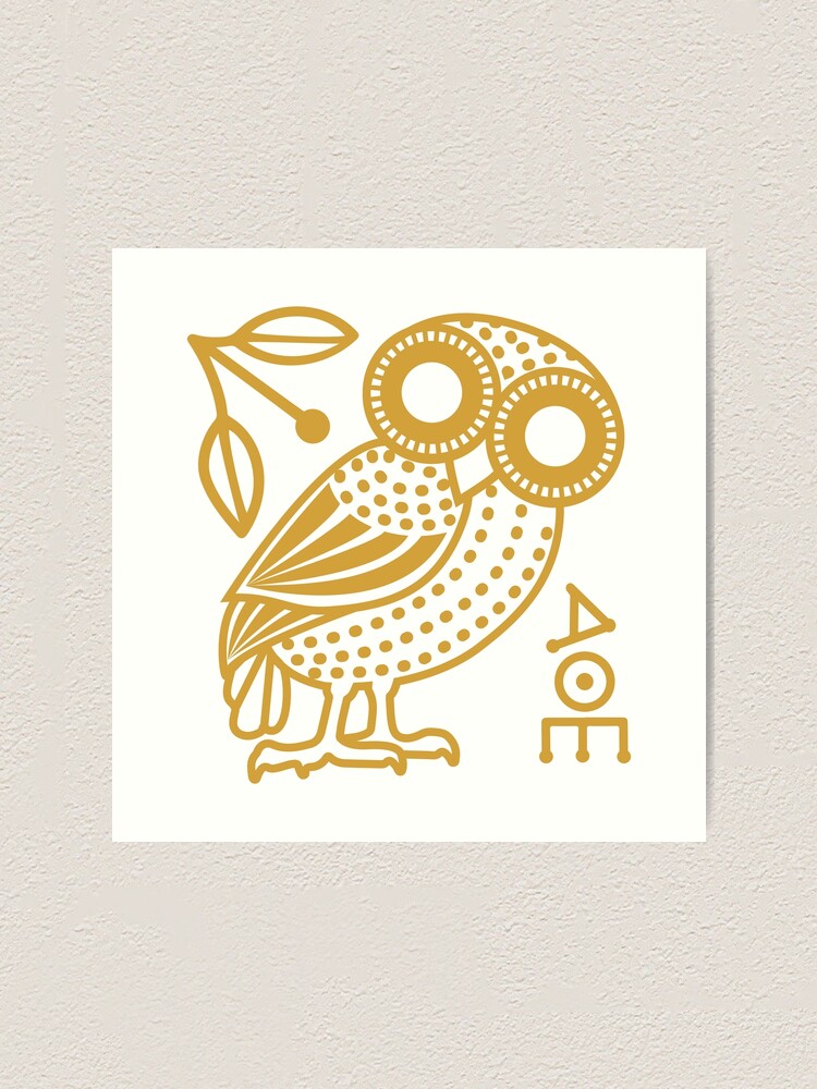 Lámina artística «Lindo esquema de búho ateniense inspirado en el arte ...