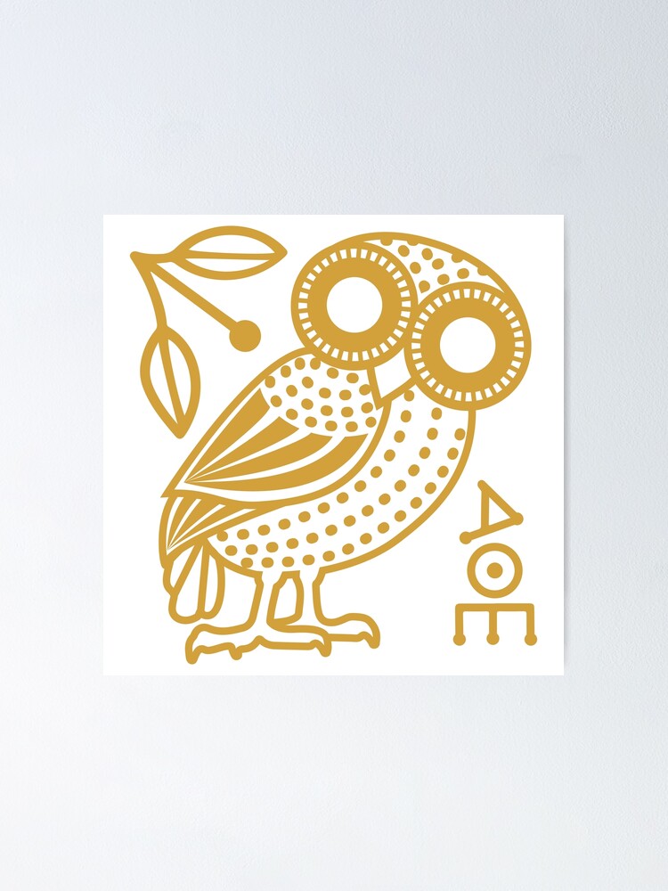 Póster «Lindo esquema de búho ateniense inspirado en el arte griego ...