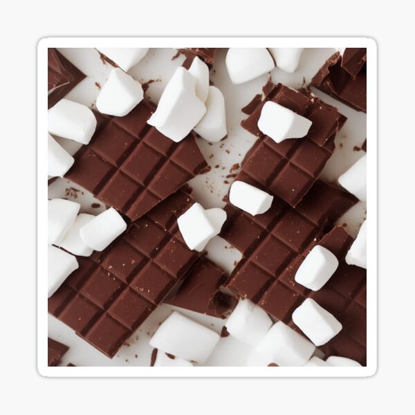 "Chocolate & Marshmallows! " Sticker for Sale by calistahatter | Redbubble