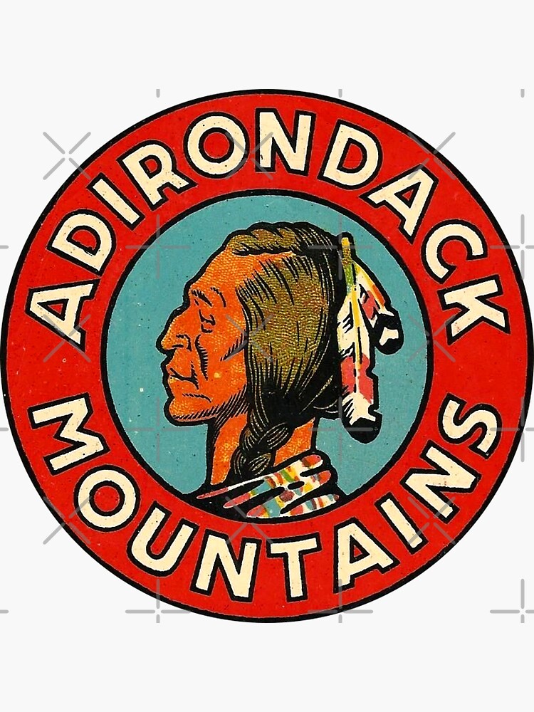 "Adirondack Mountains Vintage Travel Decal" Sticker for Sale by hilda74 ...