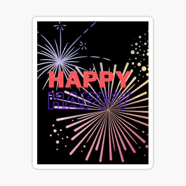 "Happy" Sticker for Sale by ALI-FATIMA905 | Redbubble