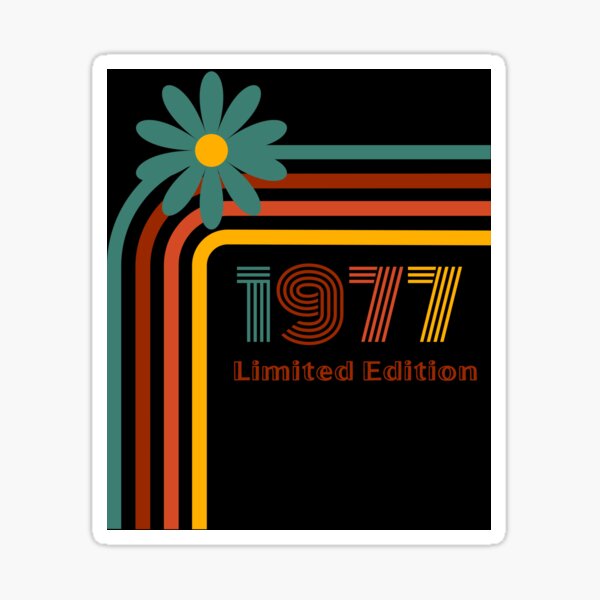 "Born In 1977 Retro Limited Edition Birthday Design" Sticker for Sale ...