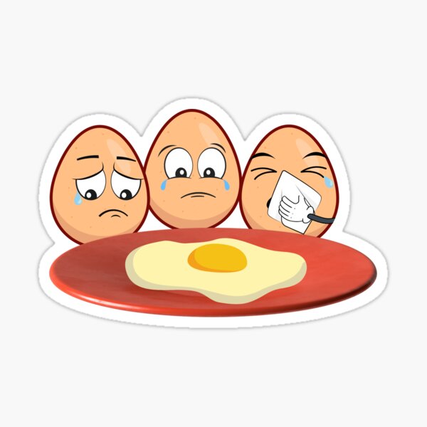 "Crying eggs" Sticker for Sale by planosaur | Redbubble
