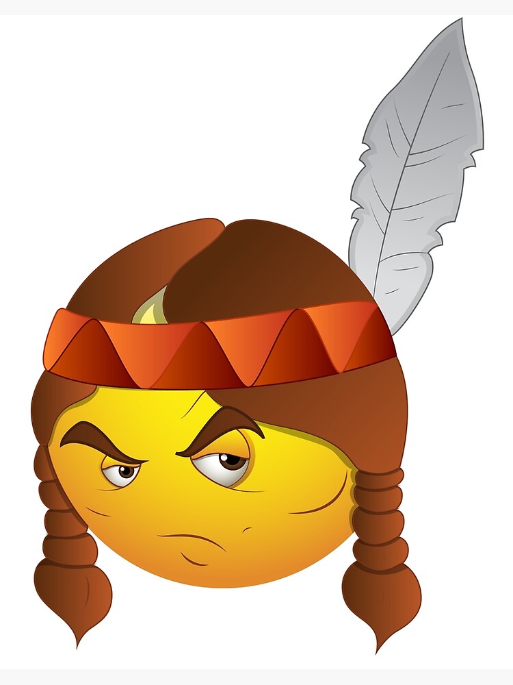 "Indian Brave Smiley Face Emoticon" Art Print by allovervintage | Redbubble