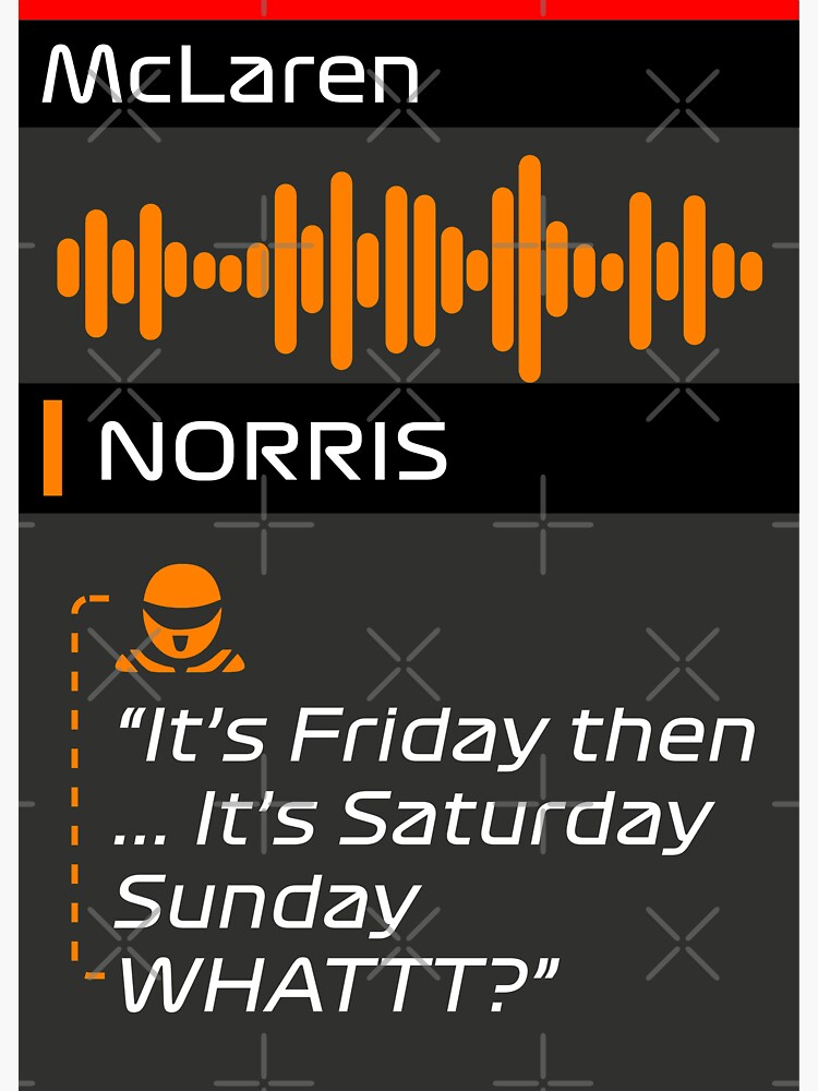 "Lando It's Friday then It's Saturday Sunday WHATTT" Sticker for Sale ...