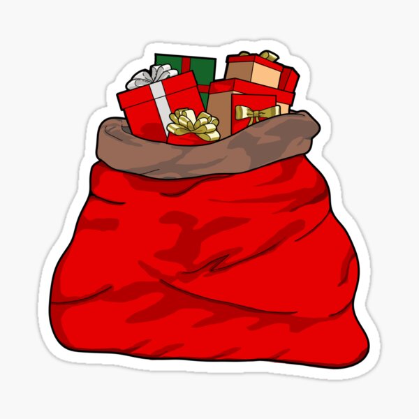 "Christmas gifts bag stickers pillows and hats " Sticker for Sale by ...