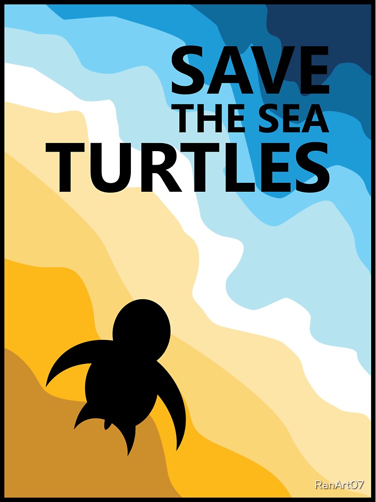 "save the sea turtles" Sticker for Sale by RanArt07 | Redbubble