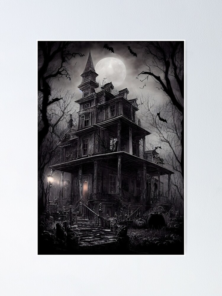"Cute Scary House" Poster for Sale by NTGUILTY | Redbubble
