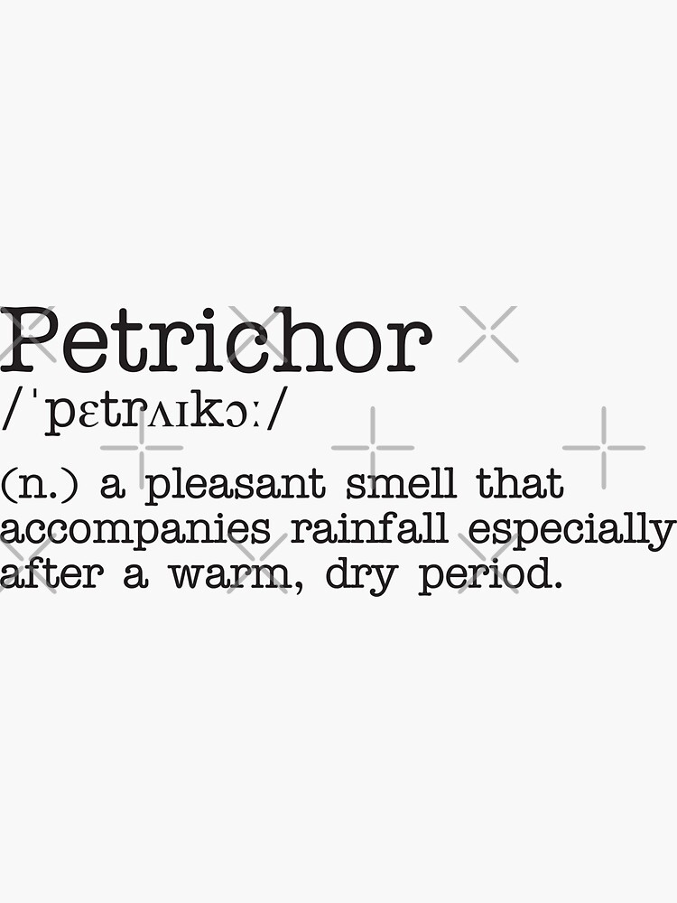 "Petrichor - Beautiful Word Definition - Typewriter " Sticker for Sale ...