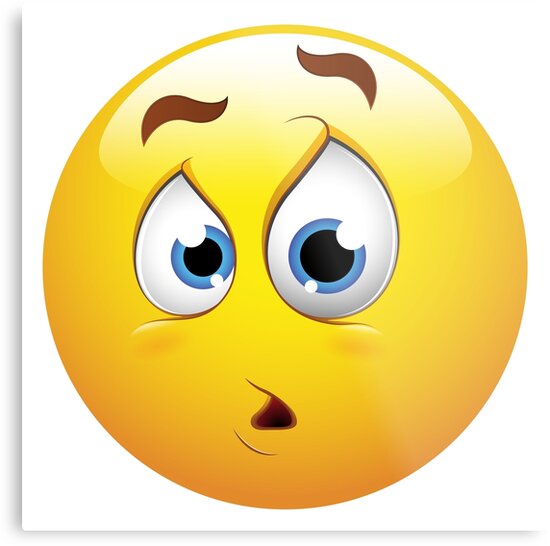 "Verwirrter Smiley Emoticon" Metallbild von allovervintage | Redbubble