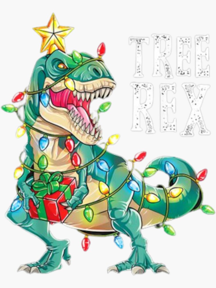 "christmas tree rex" Sticker for Sale by ed-Designn | Redbubble