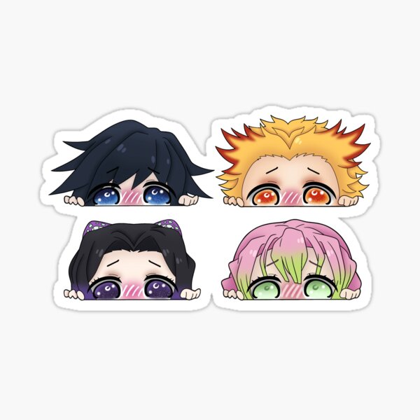 "Demon Slayer Hashiras peekaboo" Sticker for Sale by N0rasM0vingS0ul ...