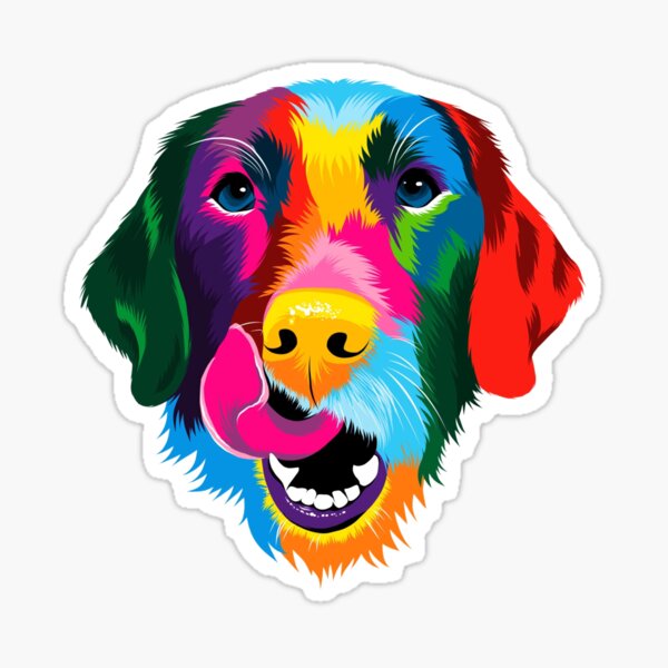 "Abstract art of Lab, cute color abstract of Labrador." Sticker for ...