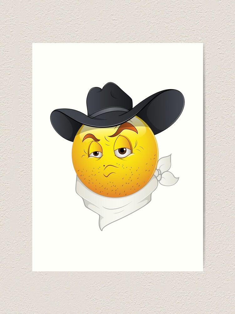 "Cowboy Smiley Face Emoticon" Art Print by allovervintage | Redbubble