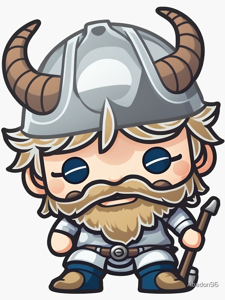"Chibi Viking" Sticker for Sale by Abadon96 | Redbubble
