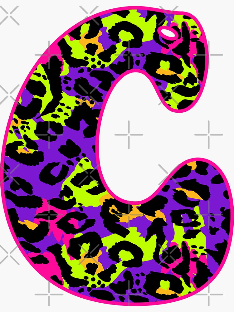 "Retro Groovy Letter C Cheetah / Leopard Print " Sticker for Sale by ...