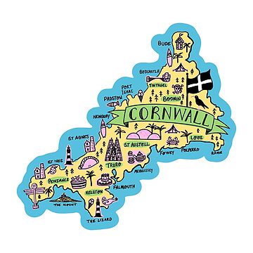 "Cornwall Map" Poster for Sale by Sarah Whittle | Redbubble