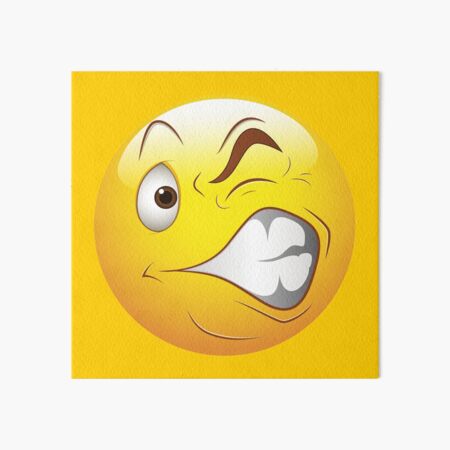 "Cringe Smiley Face Emoticon" Art Board Print for Sale by ...