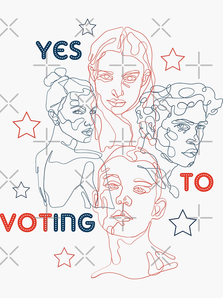 "Voting Election American flag Line Art" Sticker for Sale by ...