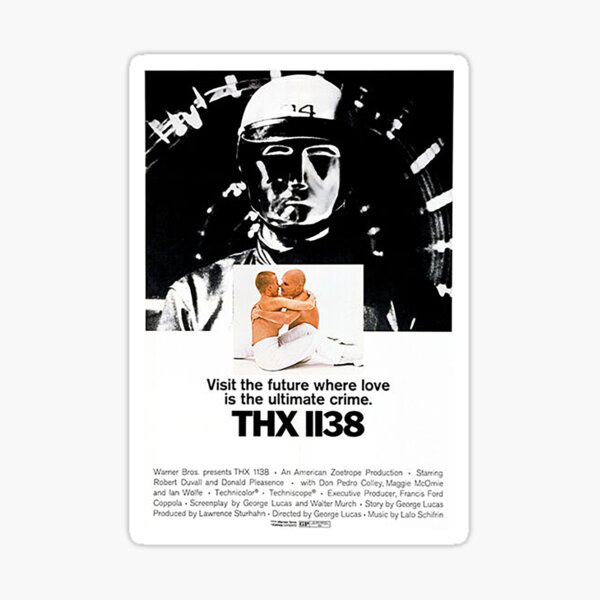 "THX 1138" Sticker for Sale by NostalgiacNT | Redbubble
