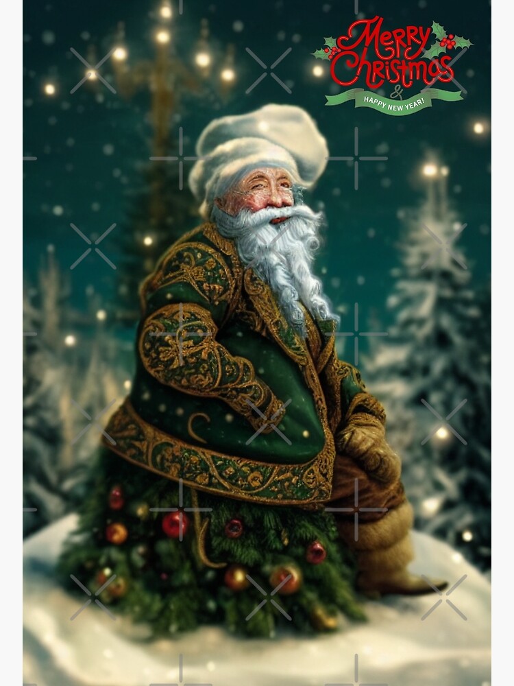 "Santa Claus Christmas Landscape" Poster for Sale by GorinART | Redbubble