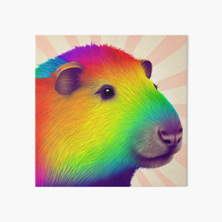 "Cute Rainbow Capybara Classic Vintage" Art Board Print for Sale by ...