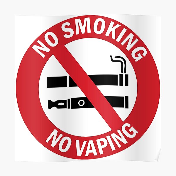 Póster «Área designada para no fumar y no vapear Señal de advertencia ...