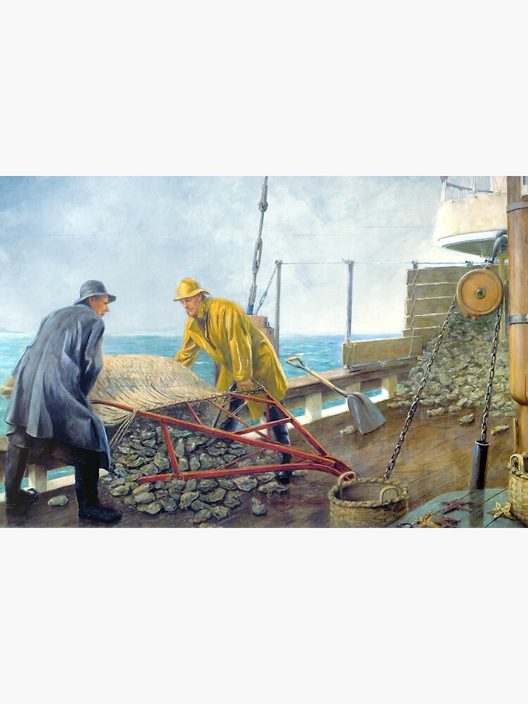"Oyster dredging fishermen fishing boat trawler seascape nautical ...