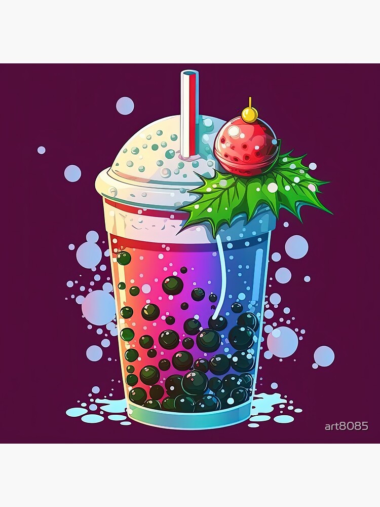 "Christmas bubble tea " Poster for Sale by art8085 | Redbubble