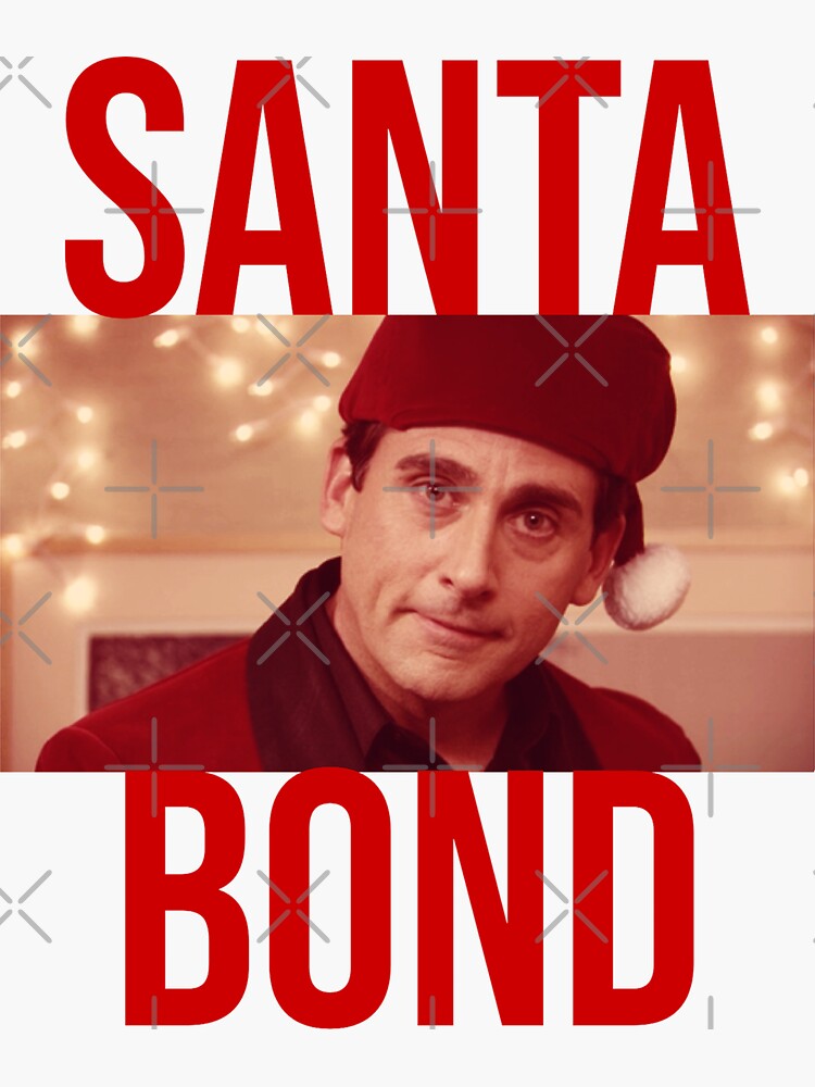 "Santa Bond (Michael Scott) (The Office)" Sticker for Sale by bwshirts ...