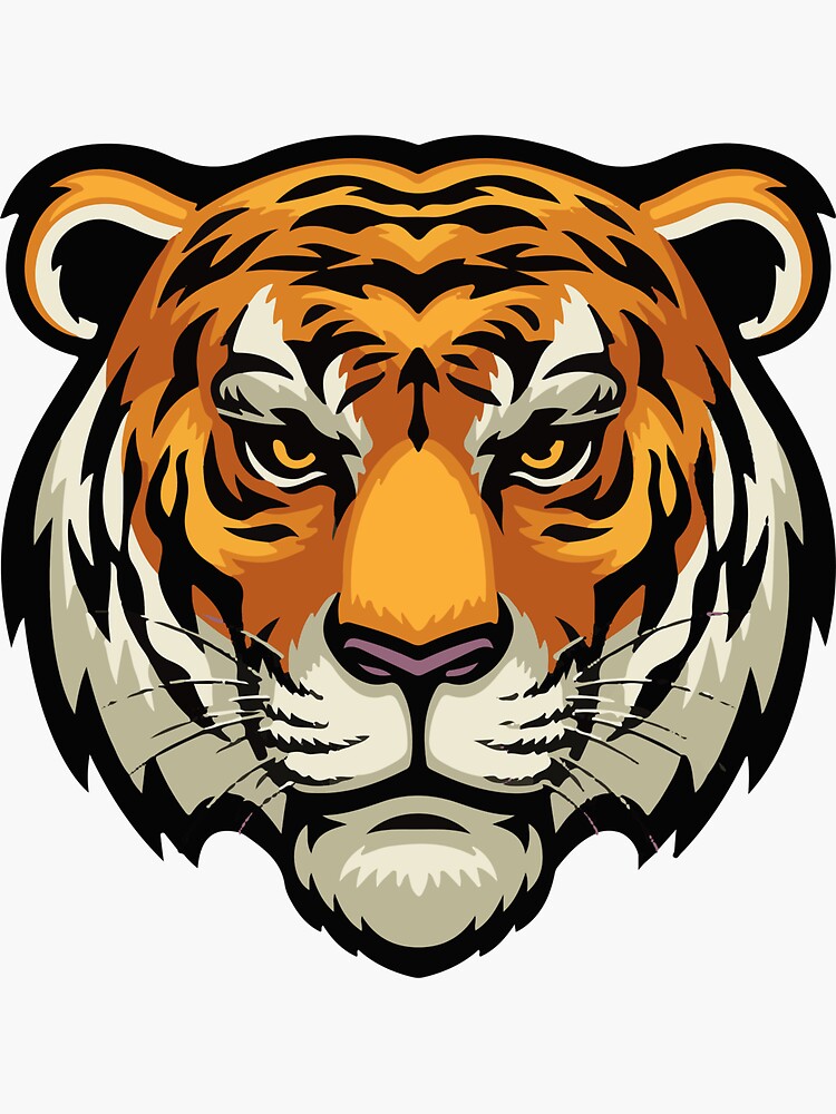 "Danger Tiger Face" Sticker for Sale by rajnagar1107 | Redbubble