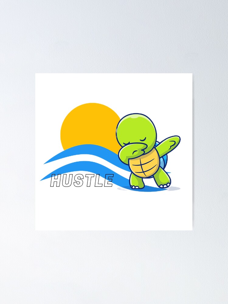 "Turtle dab on the beach, enjoying the sunset." Poster for Sale by ...