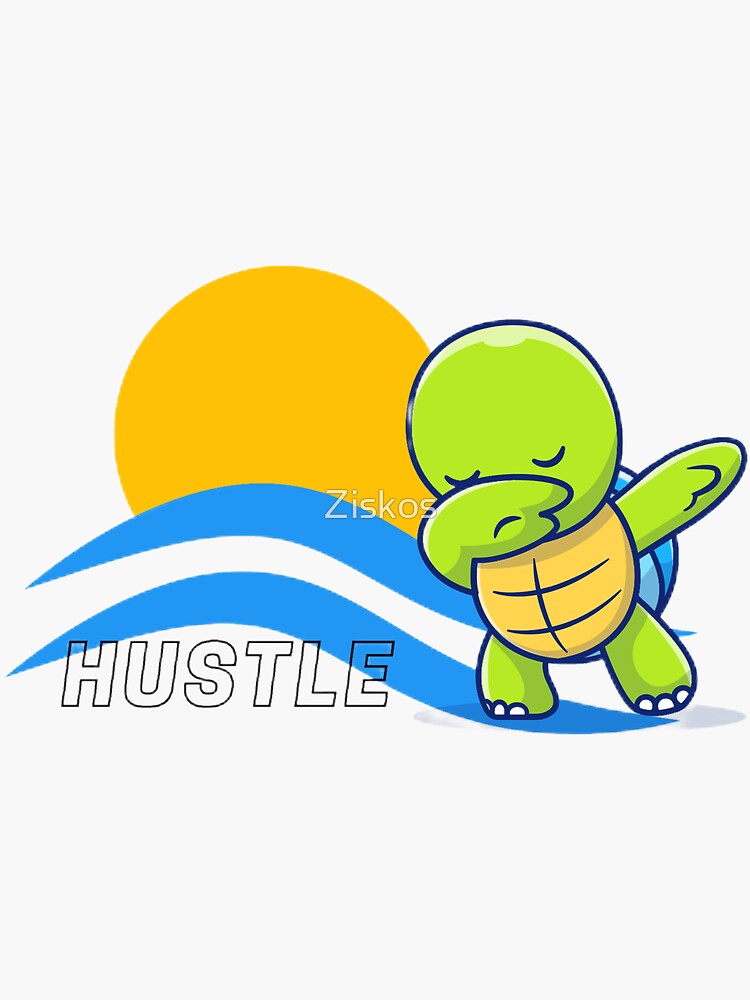 "Turtle dab on the beach, enjoying the sunset." Sticker for Sale by ...