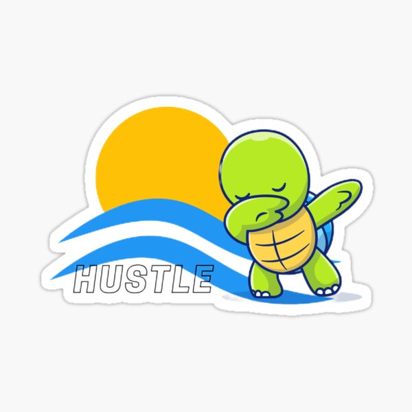 "Turtle dab on the beach, enjoying the sunset." Sticker for Sale by ...