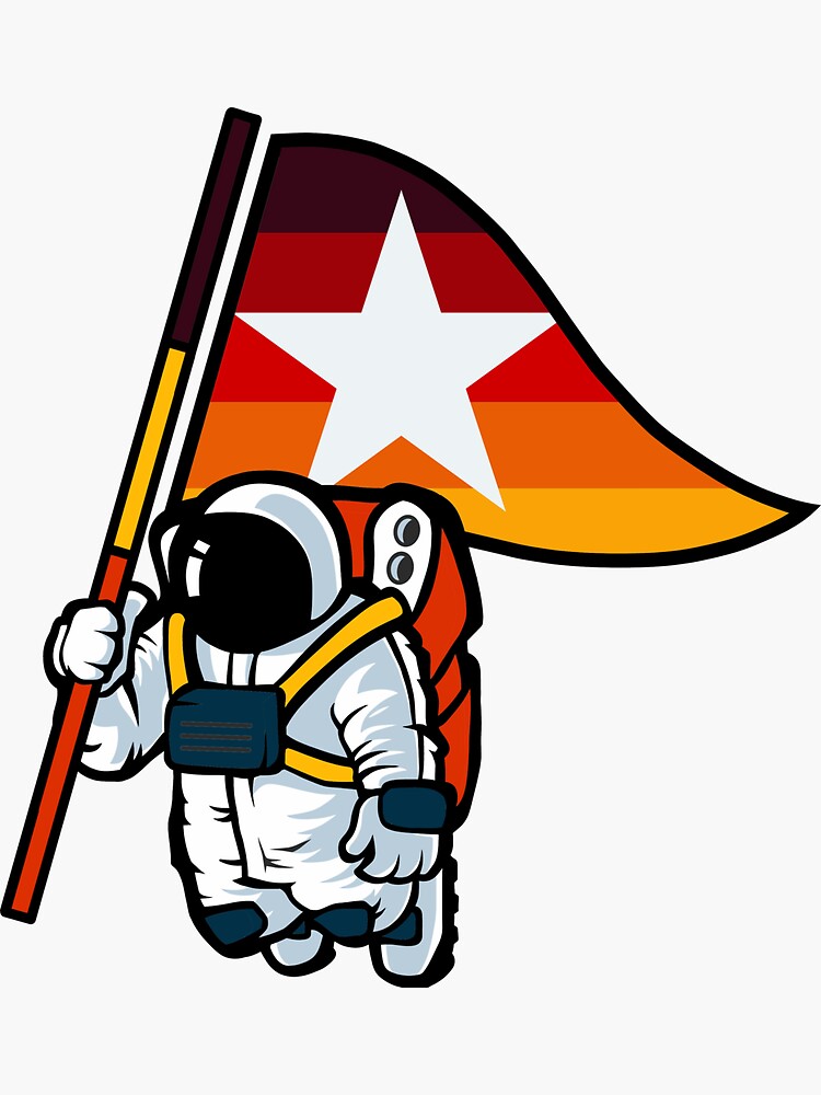 "Houston Champ Texas Flag Astronaut Space City" Sticker for Sale by ...