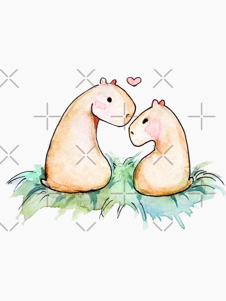 "Capybara Love" Sticker by Pameloo | Redbubble