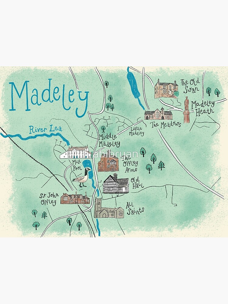 "Madeley Illustrated Map" Poster for Sale by abibryan | Redbubble
