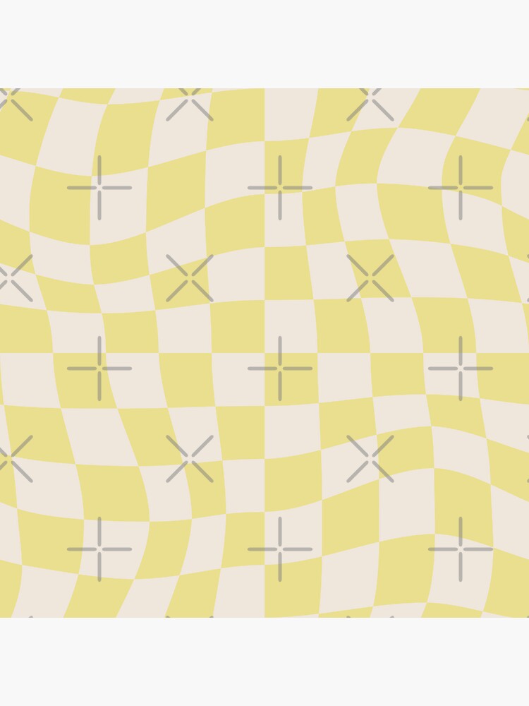 "Limoncello Swirly Checkers" Sticker for Sale by AmeeMax | Redbubble