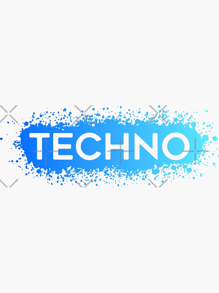 "Techno Techno Blue Splat" Sticker for Sale by Techno-Menace | Redbubble