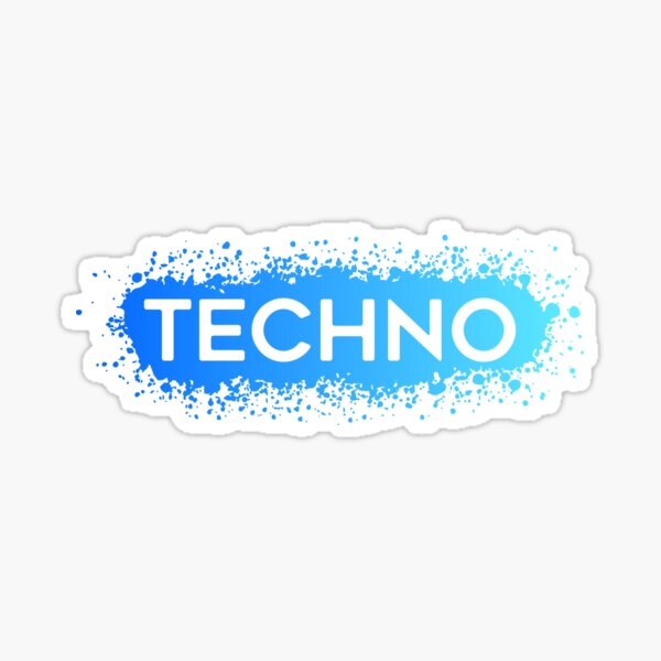 "Techno Techno Blue Splat" Sticker for Sale by Techno-Menace | Redbubble