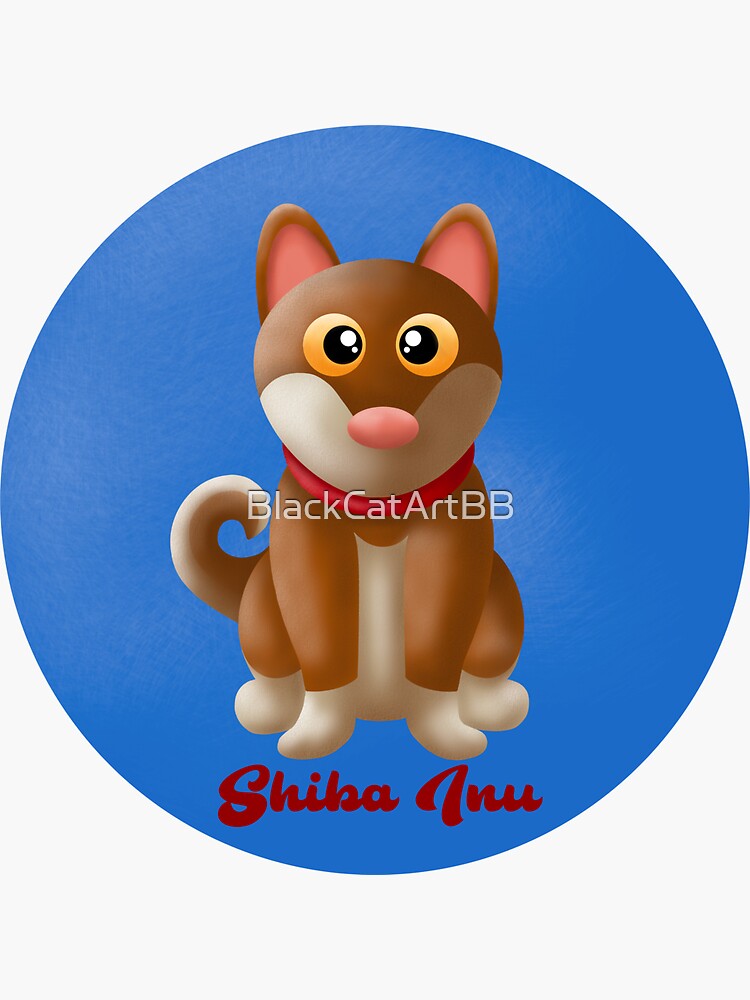 "Shiba Inu Love" Sticker for Sale by BlackCatArtBB | Redbubble