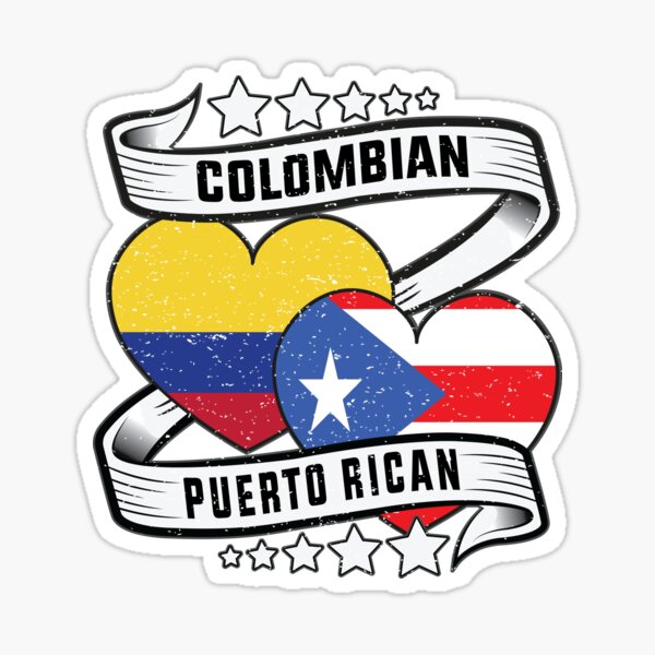 "Half puerto rican half colombian shirt colombian puerto rican" Sticker ...