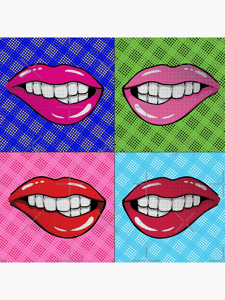 Pop Art Lips Sticker For Sale By Moxie Graphix Redbubble